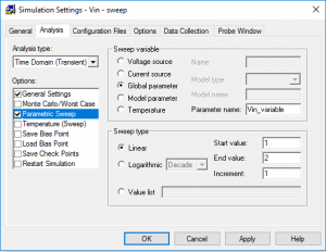 Parameter sweep en Orcad Capture PSpice – Rubén Sánchez